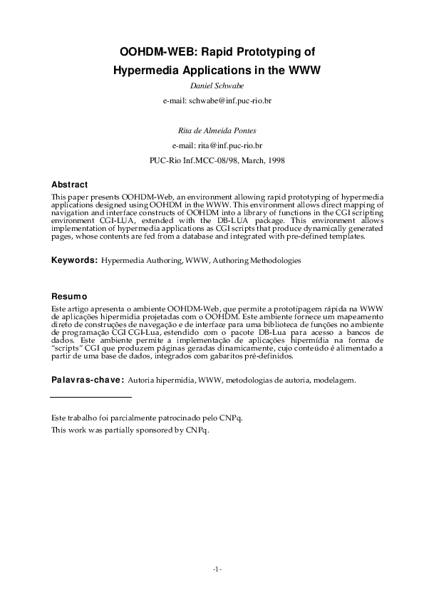 (PDF) OOHDM-WEB: Rapid prototyping of hypermedia applications in the WWW