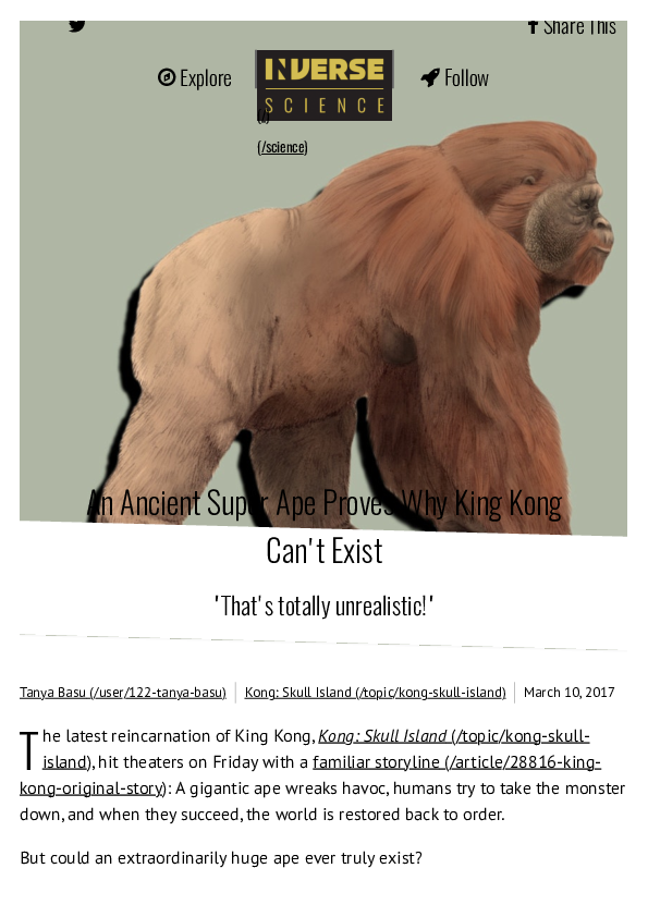 (PDF) "That's totally unrealistic!" An Ancient Super Ape Proves Why ...