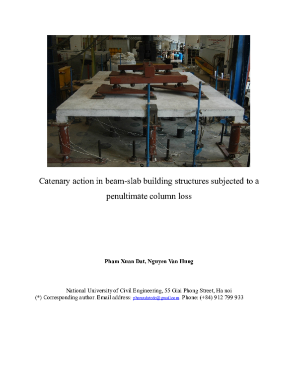 (DOC) Catenary action in beam-slab building structures subjected to a ...