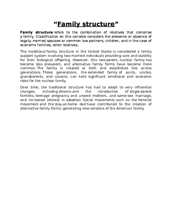 (DOC) " Family structure