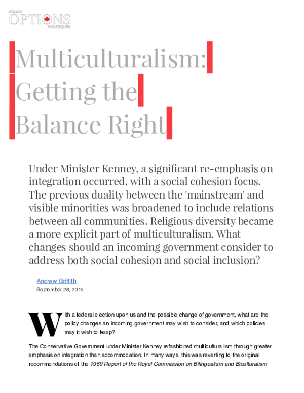 (PDF) Multiculturalism: Getting the Balance Right - Policy Options.pdf