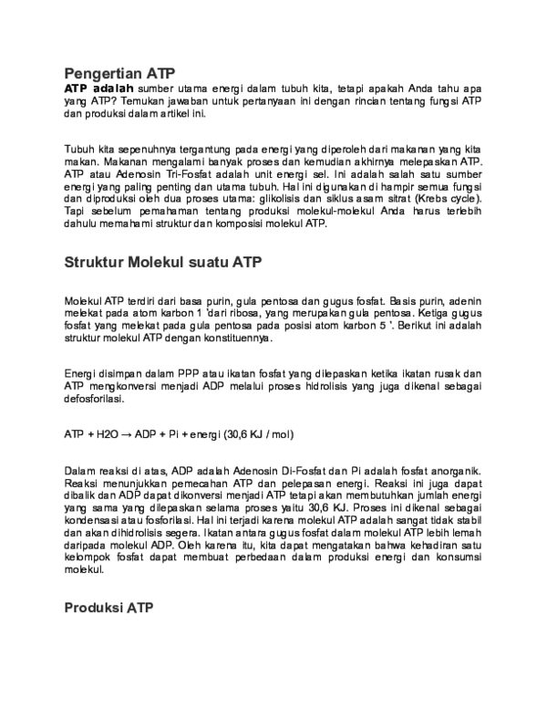 (DOC) Pengertian ATP