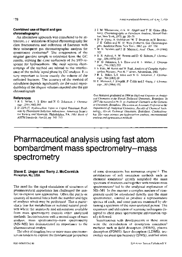 (PDF) Pharmaceutical analysis using fast atom bombardment mass ...