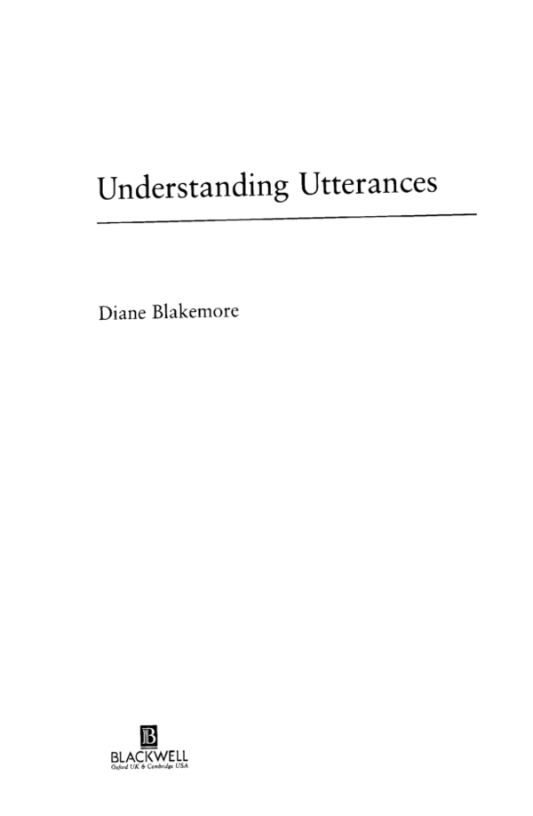 (PDF) Understanding Utterances