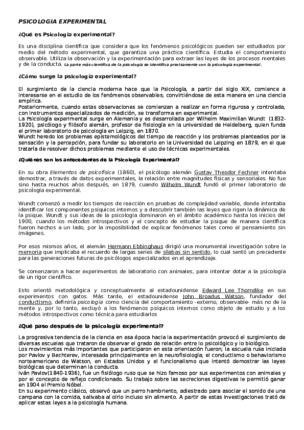 (DOC) PSICOLOGIA EXPERIMENTAL