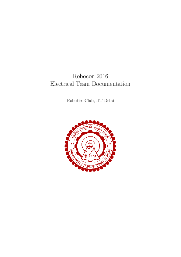(PDF) Robocon 2016 IIT Delhi Electrical Team Documentation