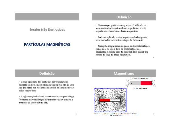 (PDF) Ensaios Não Destrutivos PARTÍCULAS MAGNÉTICAS