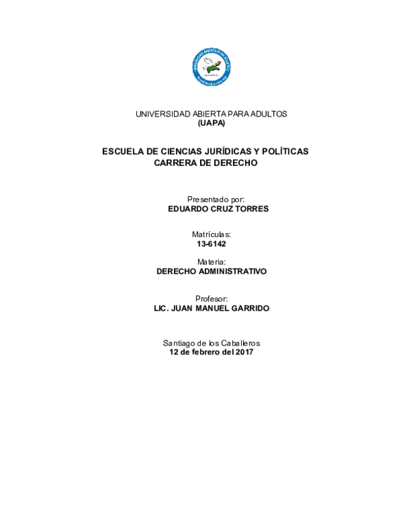 (DOC) UNIVERSIDAD ABIERTA PARA ADULTOS (UAPA) ESCUELA DE CIENCIAS ...
