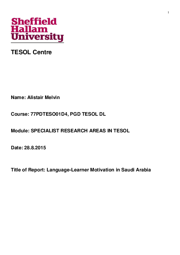 (PDF) Language-Learner Motivation in Saudi Arabia