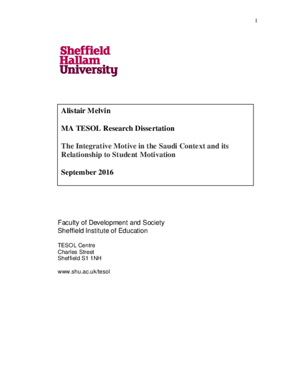 (PDF) The Integrative Motive in the Saudi Context