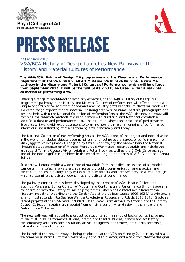 (DOC) New Pathway in the History and Material Cultures of Performance V ...
