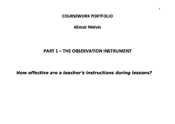 (PDF) How Effective are a Teacher's Instructions During Lessons ...
