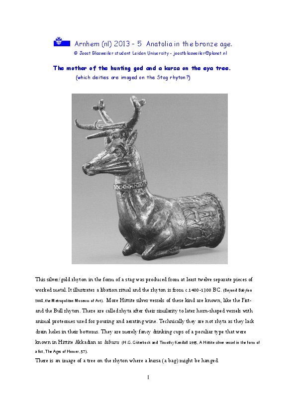 (PDF) The mother of the hunting god and a kursa on the eya tree.