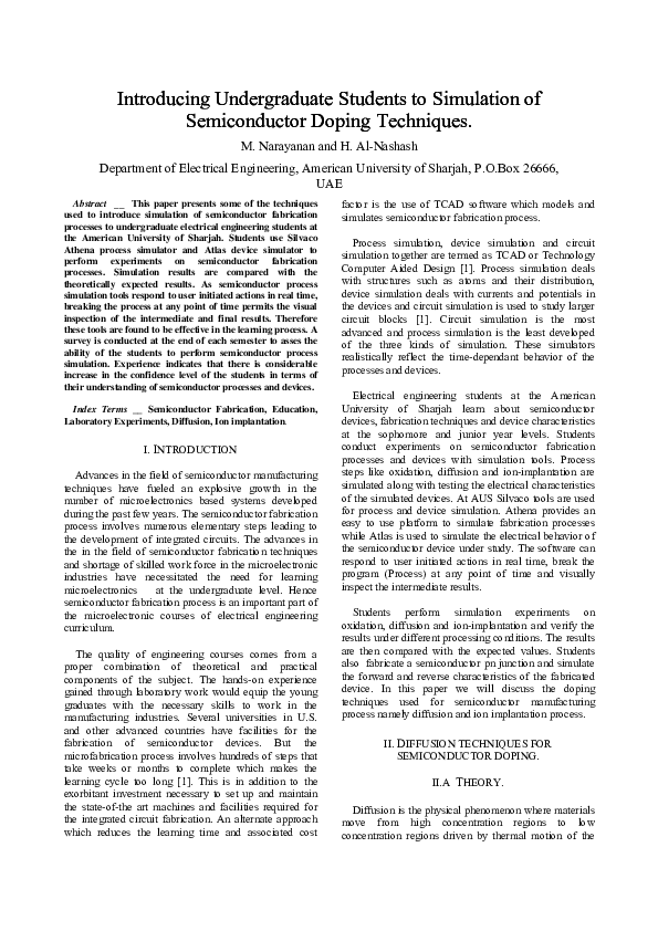 (PDF) Introducing undergraduate students to simulation of semiconductor ...