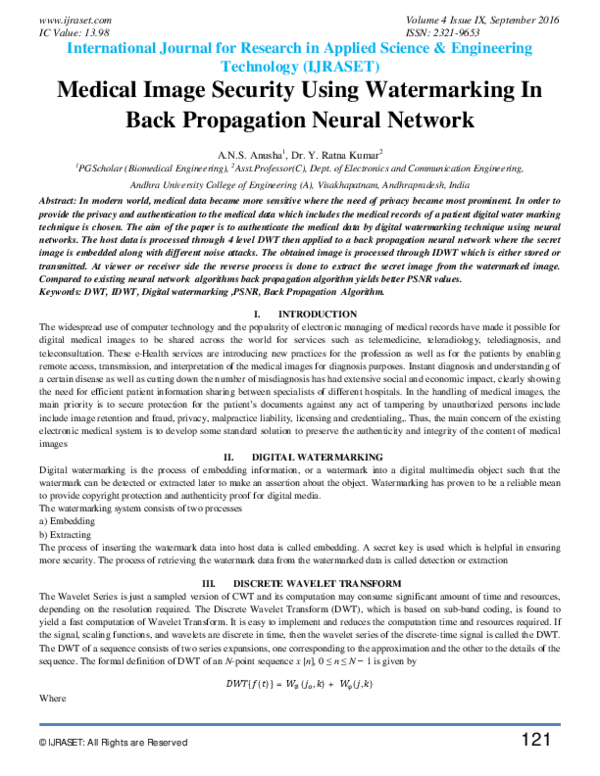 Pdf Watermarking For Secure Medical Imaging