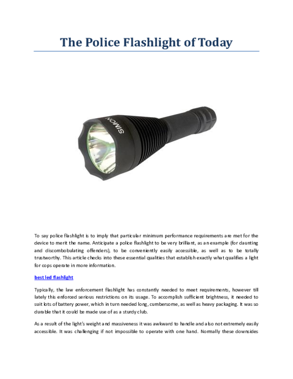(PDF) The Police Flashlight of Today