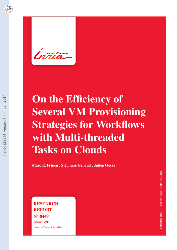 (PDF) On the efficiency of several VM provisioning strategies for workflows with multi-threaded ...