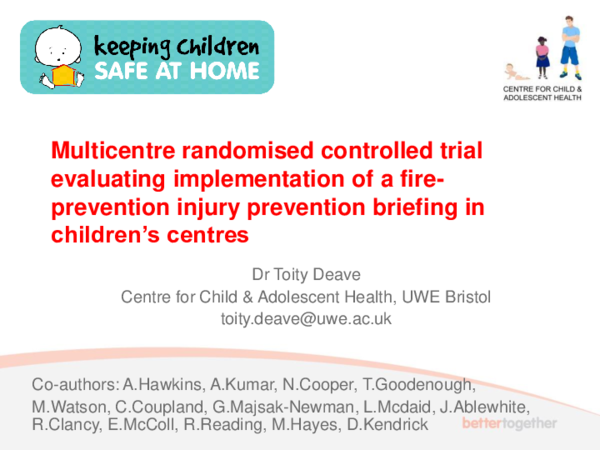(PDF) Multicentre randomised controlled trial evaluating implementation of a fire- prevention ...