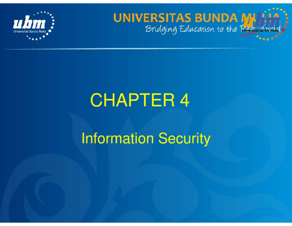 (PDF) CHAPTER 4 Information Security