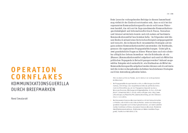 (PDF) Operation Cornflakes. Kommunikationsguerilla durch Briefmarken