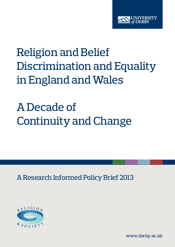(PDF) Religion and Belief, Discrimination and Equality