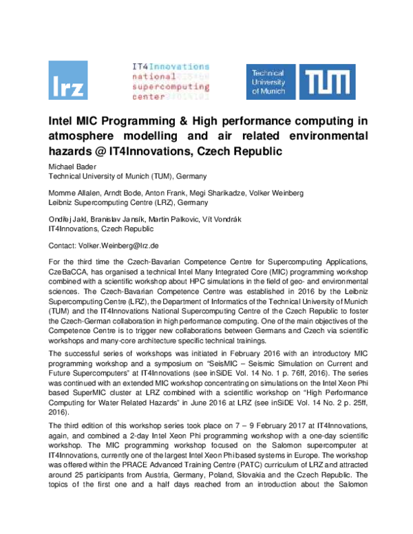(PDF) Intel MIC Programming & High performance computing in atmosphere ...