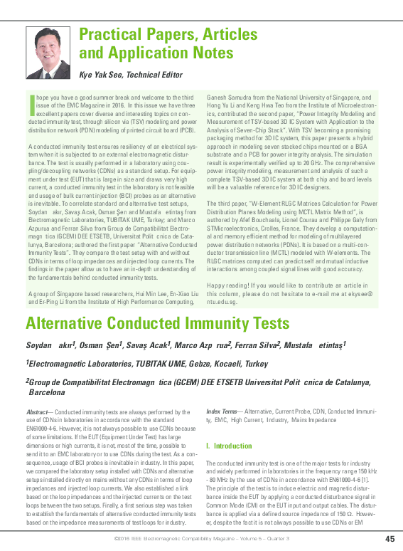 (PDF) Alternative conducted immunity tests