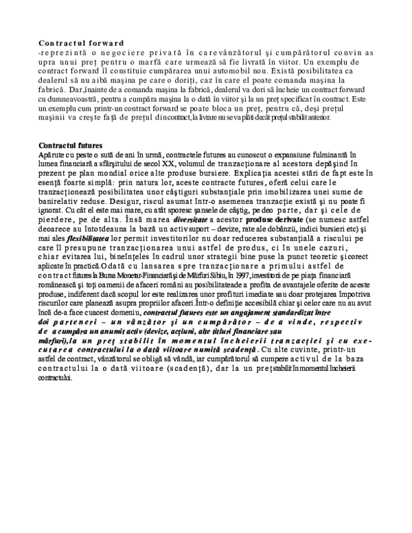 (DOC) Contractul forward futures