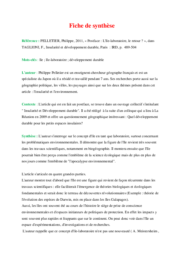 (PDF) Fiche de lecture