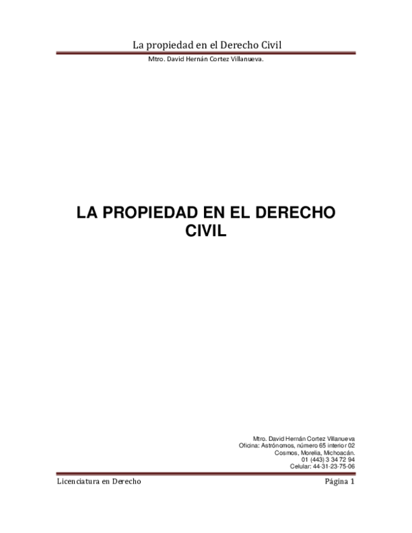 (PDF) La propiedad en el Derecho Civil