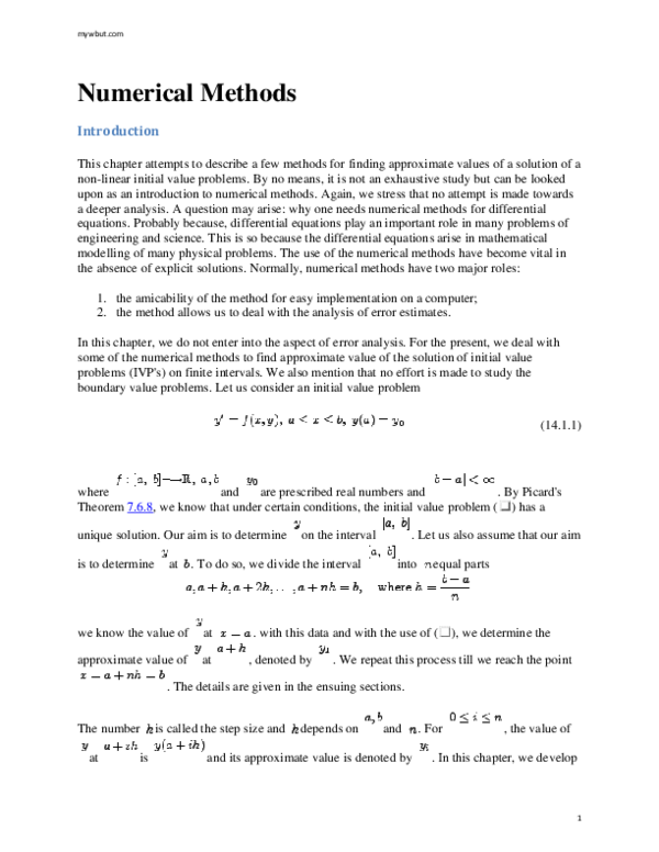 (PDF) Numerical Methods