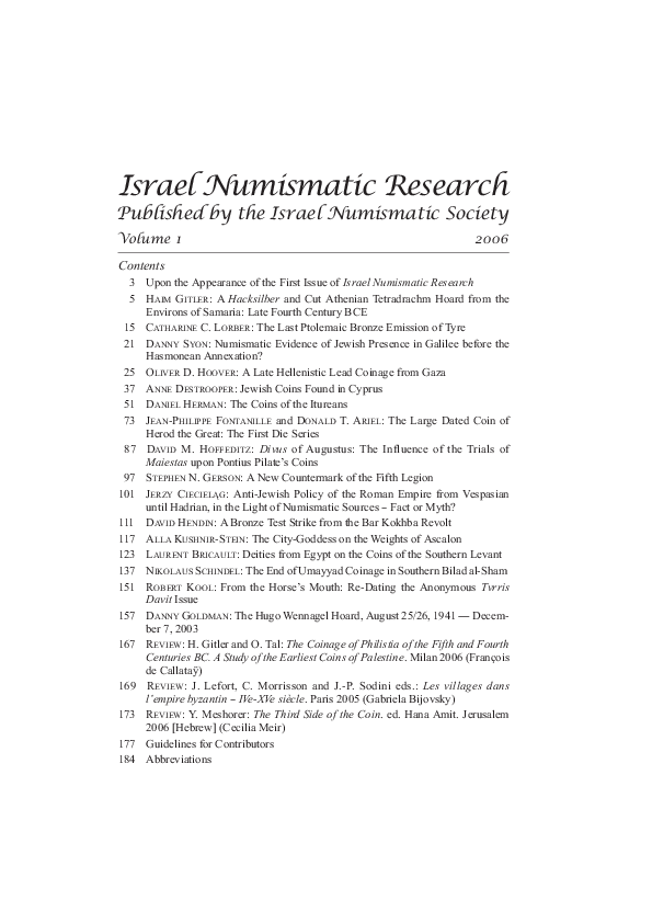 (PDF) The Coins of the Itureans