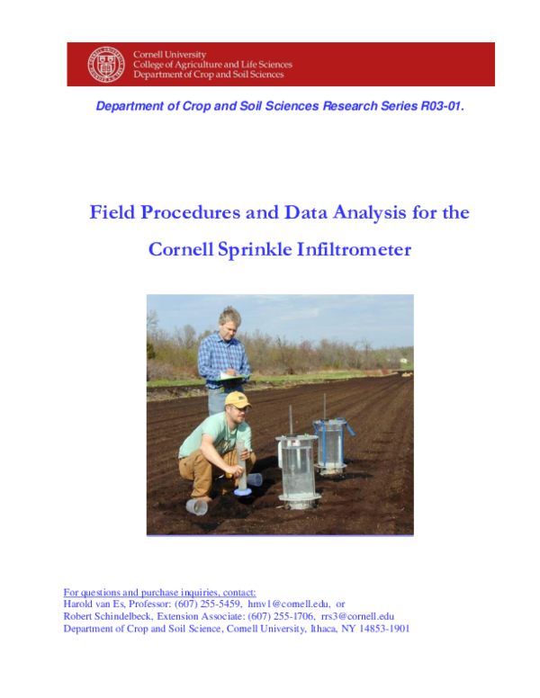 (PDF) Field Procedures and Data Analysis for the Cornell Sprinkle ...