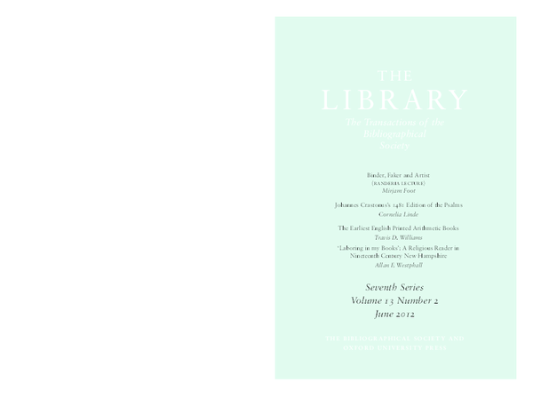 (PDF) The Earliest English Printed Arithmetic Books