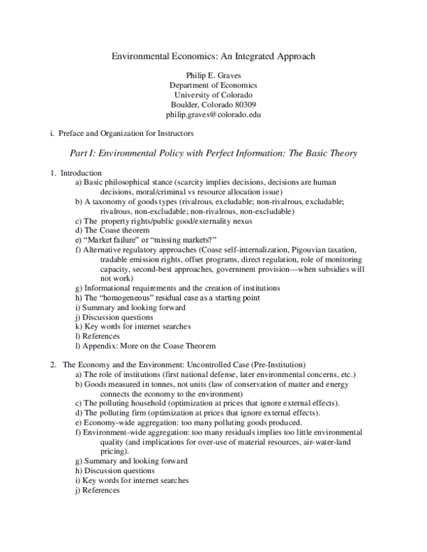 (PDF) Environmental Economics: An Integrated Approach