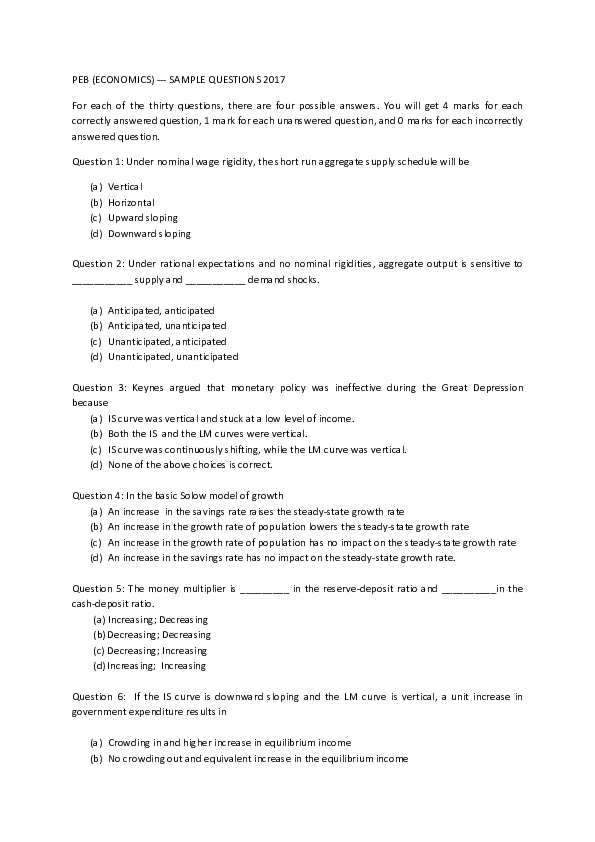 (PDF) MSQE PEB sample questions 2017 | Subhendu Singh - Academia.edu