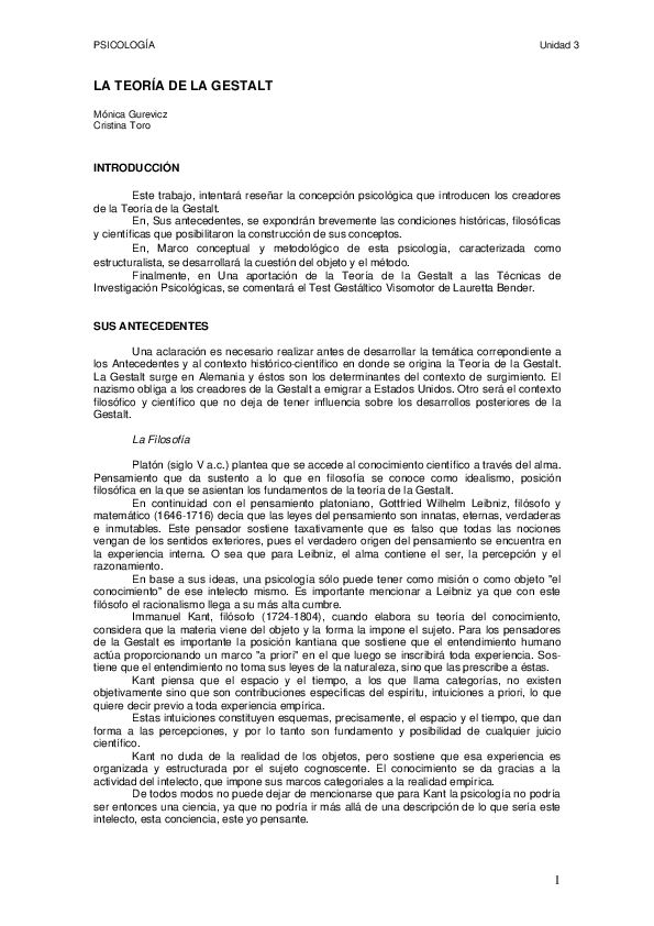 (PDF) LA TEORÍA DE LA GESTALT