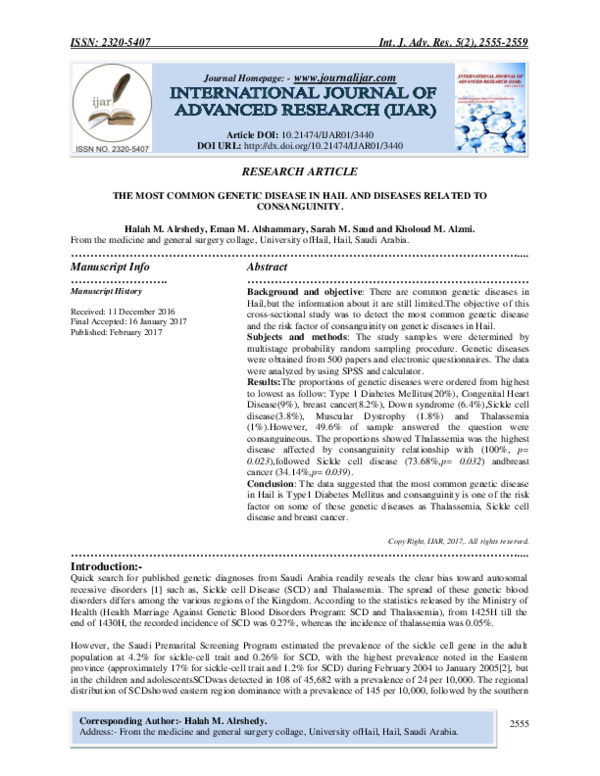 (PDF) THE MOST COMMON GENETIC DISEASE IN HAIL AND DISEASES RELATED TO ...