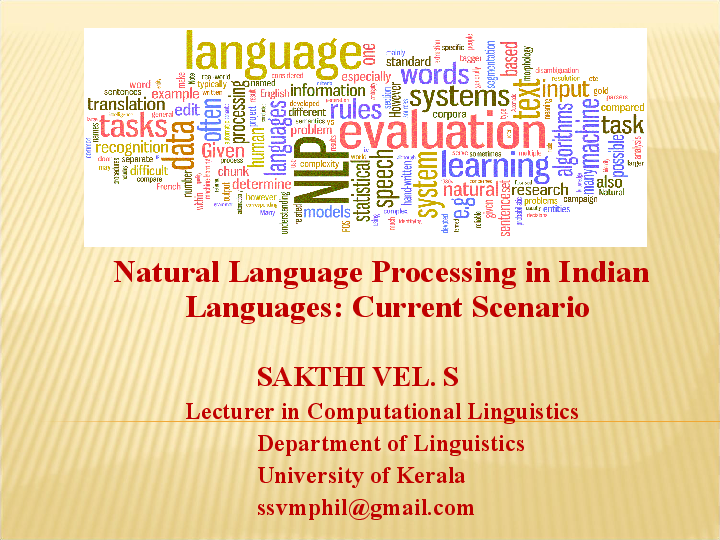 (PPT) Natural Language Processing in Indian Languages: Current Scenario