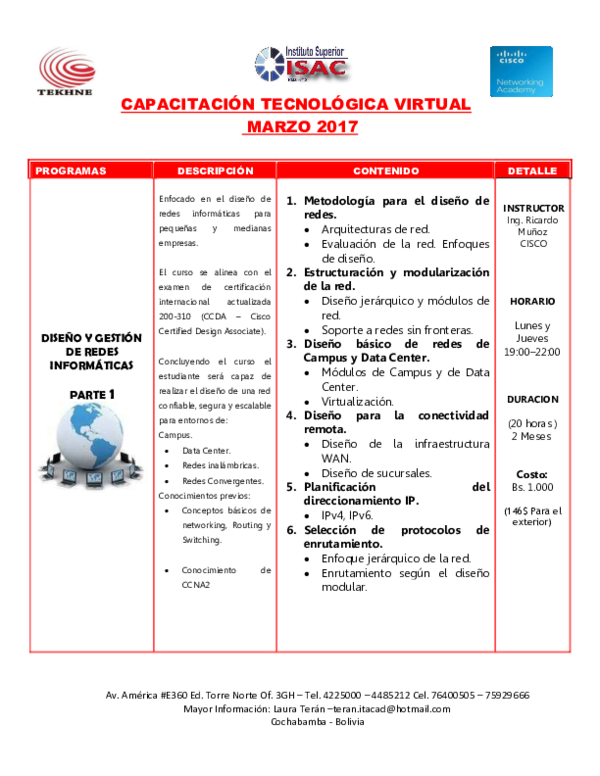 (PDF) CAPACITACIÓN TECNOLÓGICA VIRTUAL MARZO 2017 PROGRAMAS DESCRIPCIÓN ...