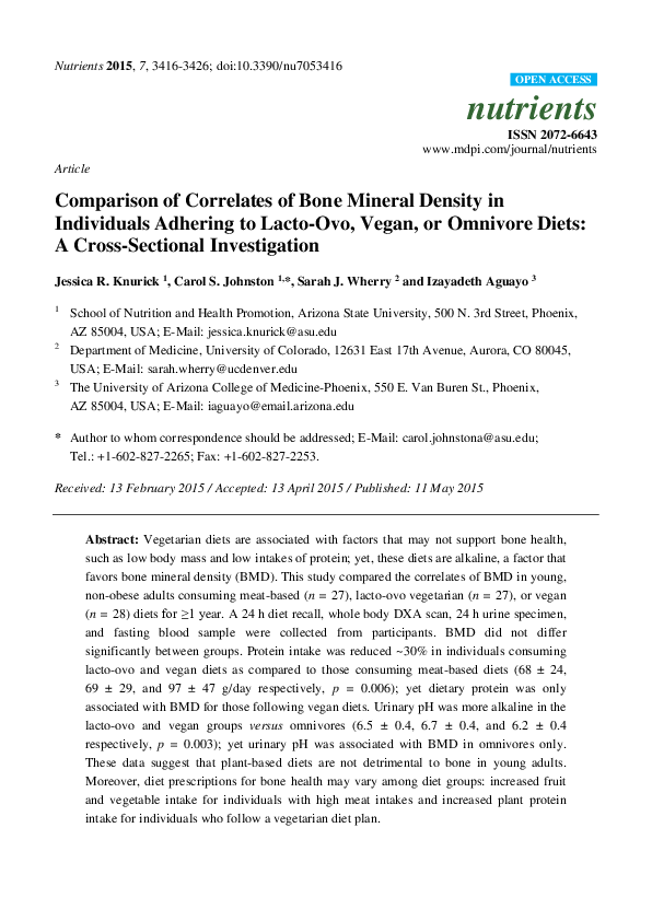 (PDF) Comparison of Correlates of Bone Mineral Density in Individuals ...