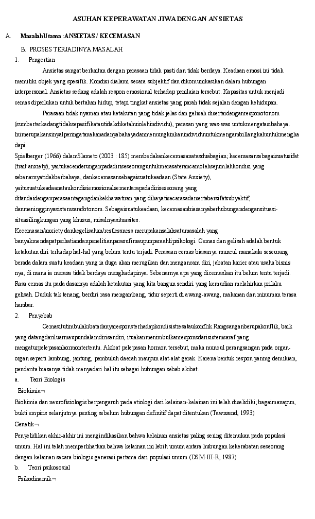 (DOC) ASUHAN KEPERAWATAN JIWA DENGAN ANSIETAS