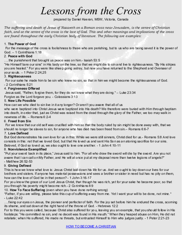 (PDF) Lessons from the Cross