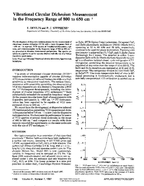 (PDF) Vibrational Circular Dichroism Measurement in the Frequency Range ...