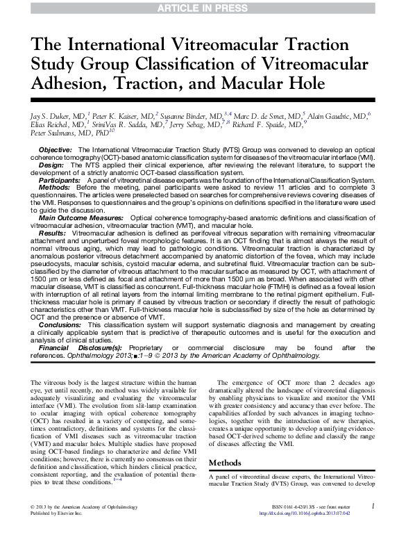 (PDF) The International Vitreomacular Traction Study Group ...