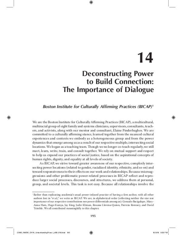 (PDF) Deconstructing Power to Build Connection: The Importance of ...