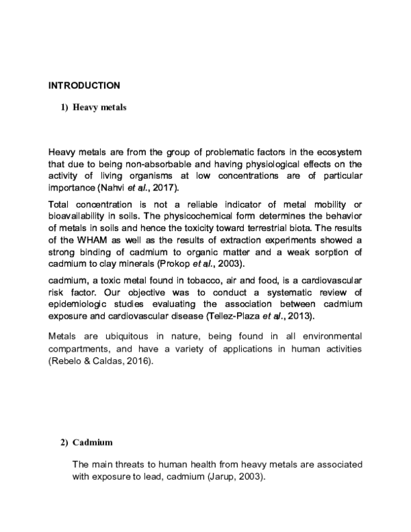 (DOC) INTRODUCTION 1. Heavy metals