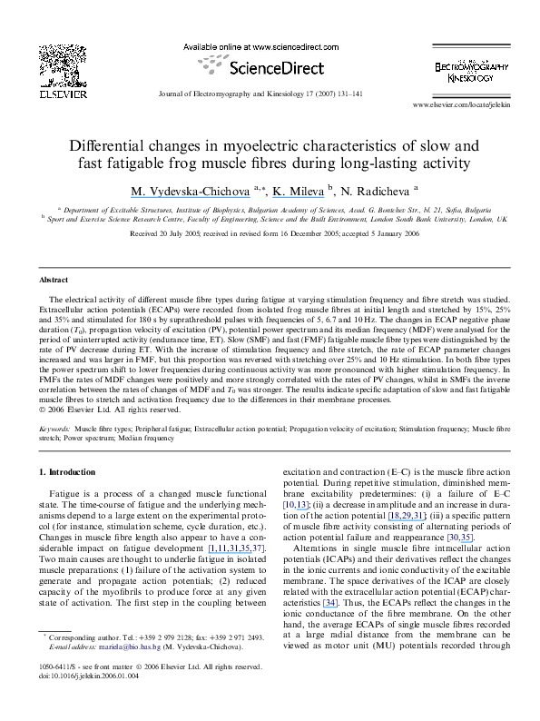 (PDF) Differential changes in myoelectric characteristics of slow and ...
