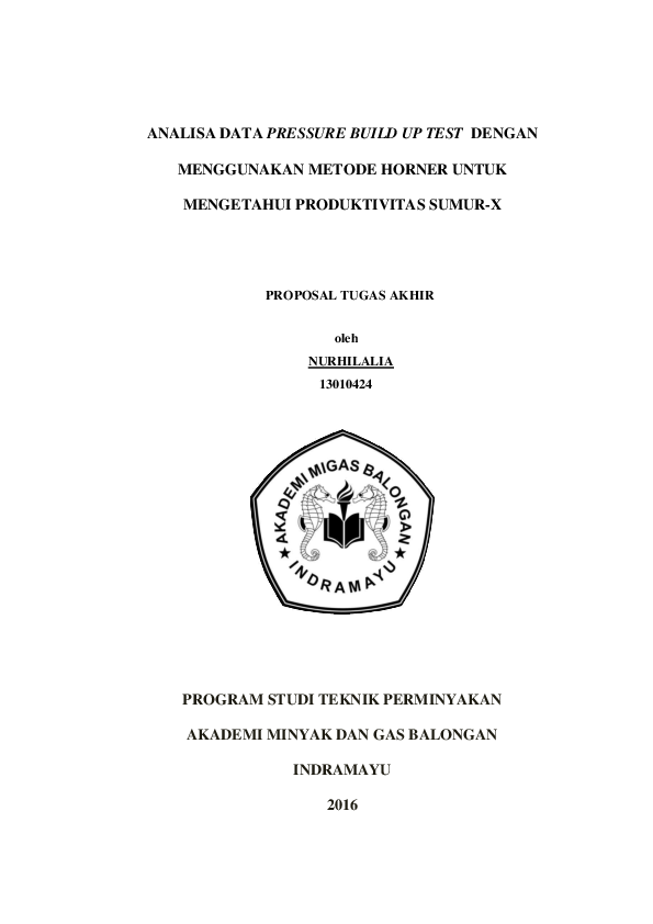 (PDF) ANALISA DATA PRESSURE BUILD UP TEST DENGAN MENGGUNAKAN METODE ...