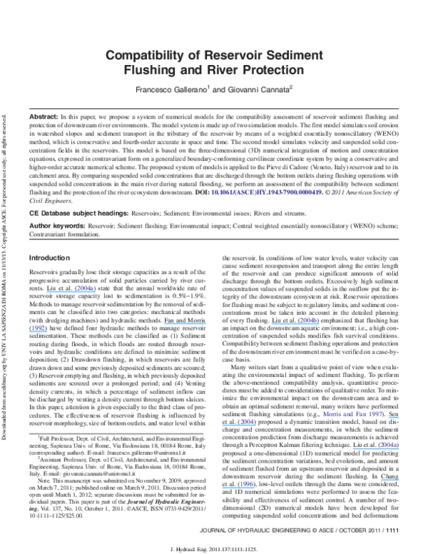 (PDF) Compatibility of Reservoir Sediment Flushing and River Protection